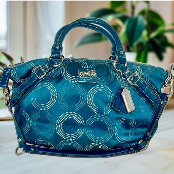 Coach | Bags | Coach Madison Dotted Op Art Sophia Satchel Purse ...